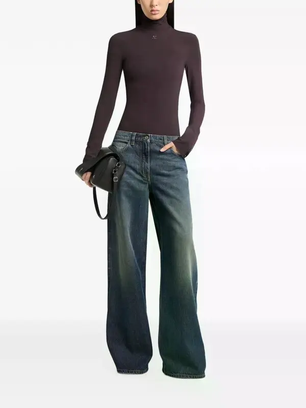 COURREGES Faded Effect Wide-leg Jeans - Blue