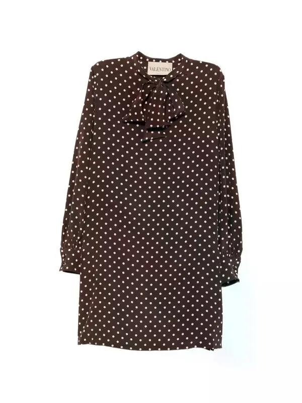 Valentino Garavani Polka-dot Mini Dress - Brown