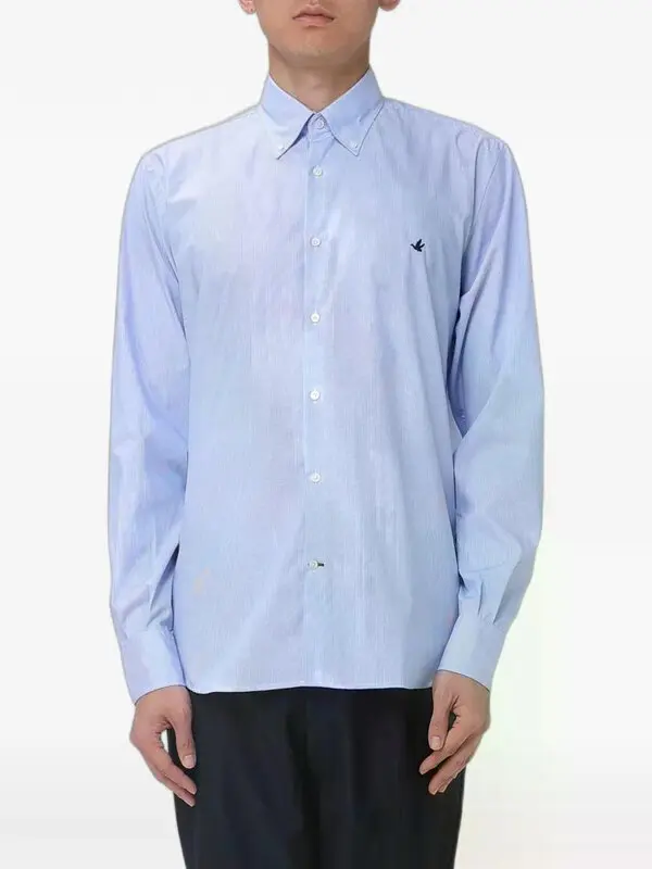 BROOKSFIELD Striped Poplin Shirt - Blue
