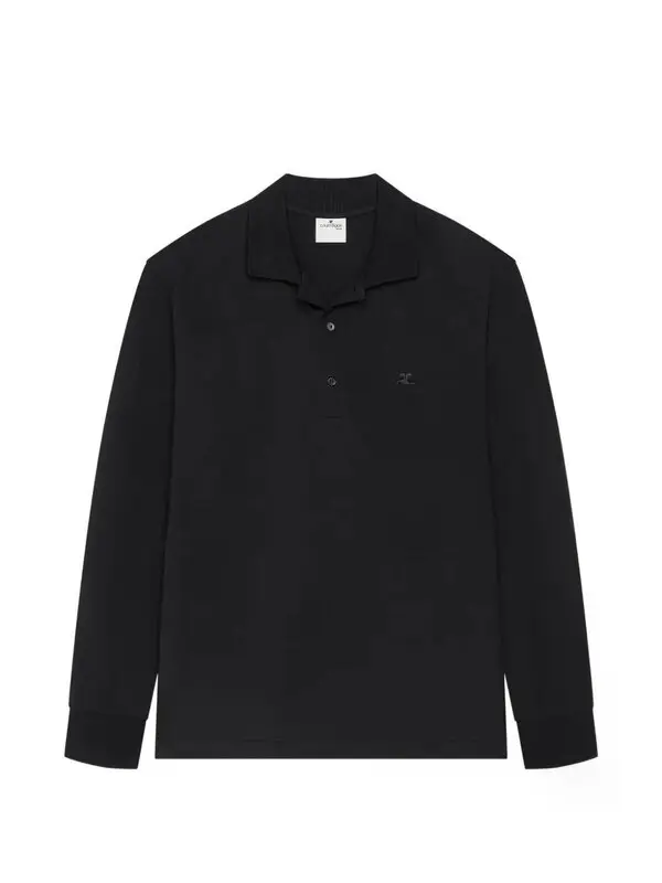 COURREGES Ac Logo-detail Polo Shirt - Black