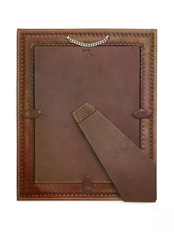 Ralph Lauren Floral-tooled Leather Picture Frame - Brown
