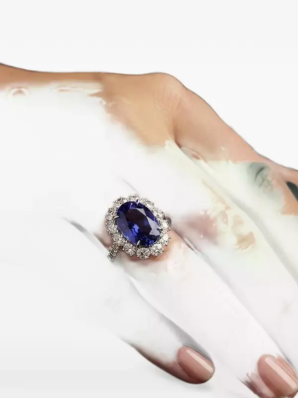 HYT JEWELRY Oval-cut Tanzanite And Diamond Ring In 18k White Gold - Silver
