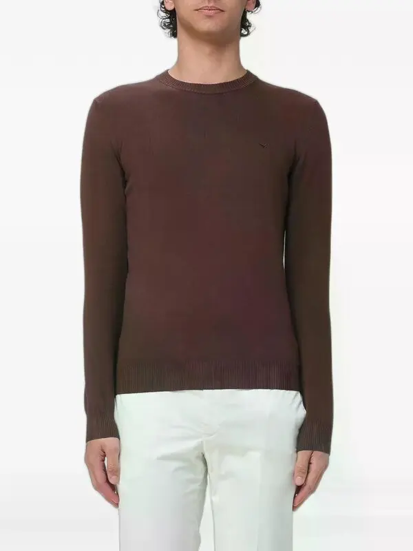 BROOKSFIELD Logo Embroidered Sweater - Brown