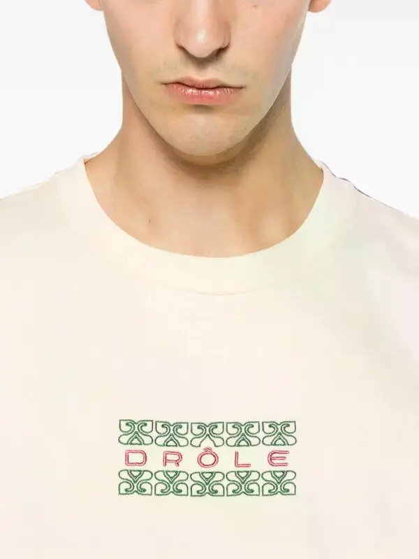 Drole De Monsieur Embroidered-logo T-shirt