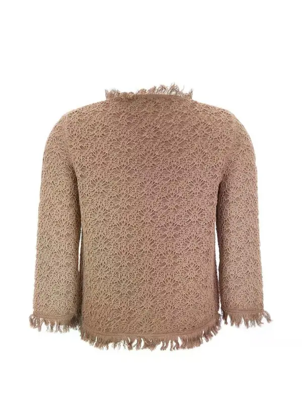 KANGRA Embroidered Fringe-trimmed Cardigan