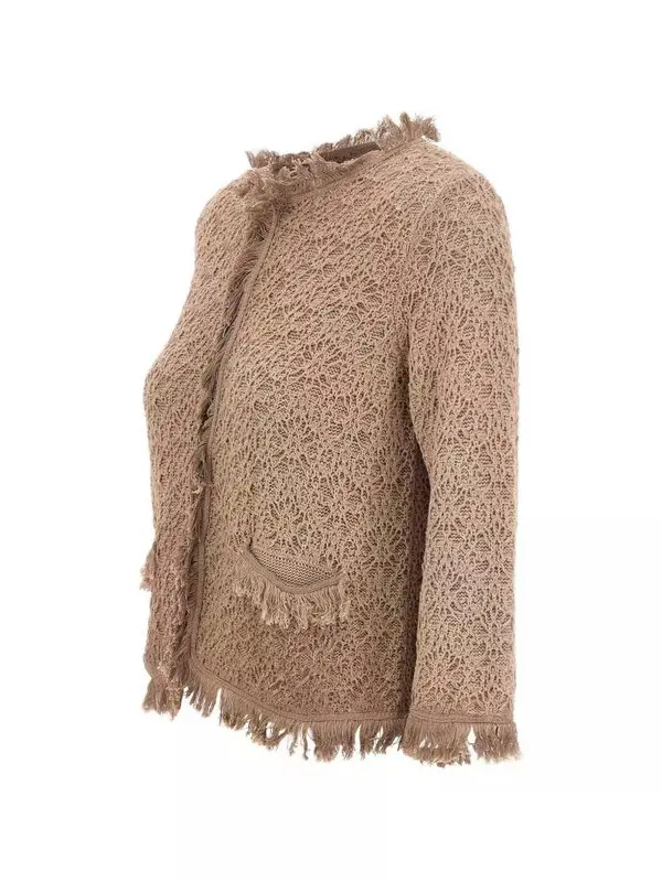 KANGRA Embroidered Fringe-trimmed Cardigan