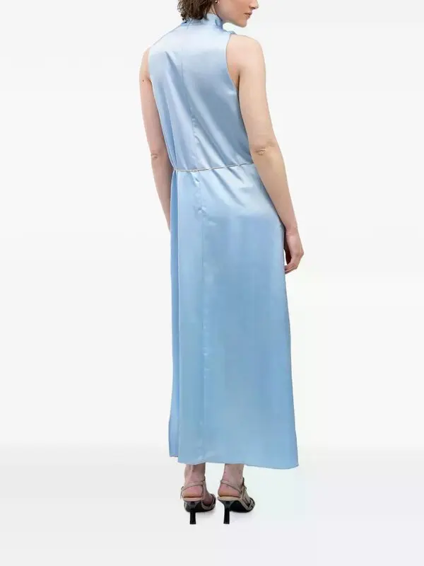 Hugo Satin Chain-belt Maxi Dress