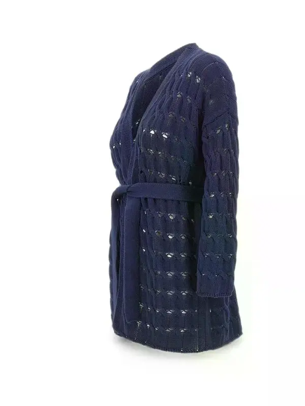 KANGRA Belted Cable-knit Cardigan