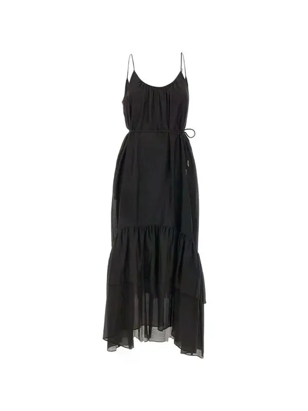 Liu Jo Muslin Maxi Dress With Ruffles - Black