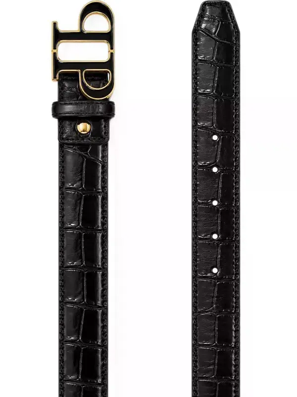 Philipp Plein Leather Belt With Pp Monogram Buckle