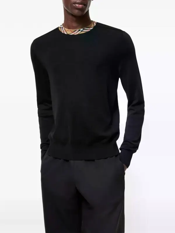 Burberry Check-trim Wool Sweater