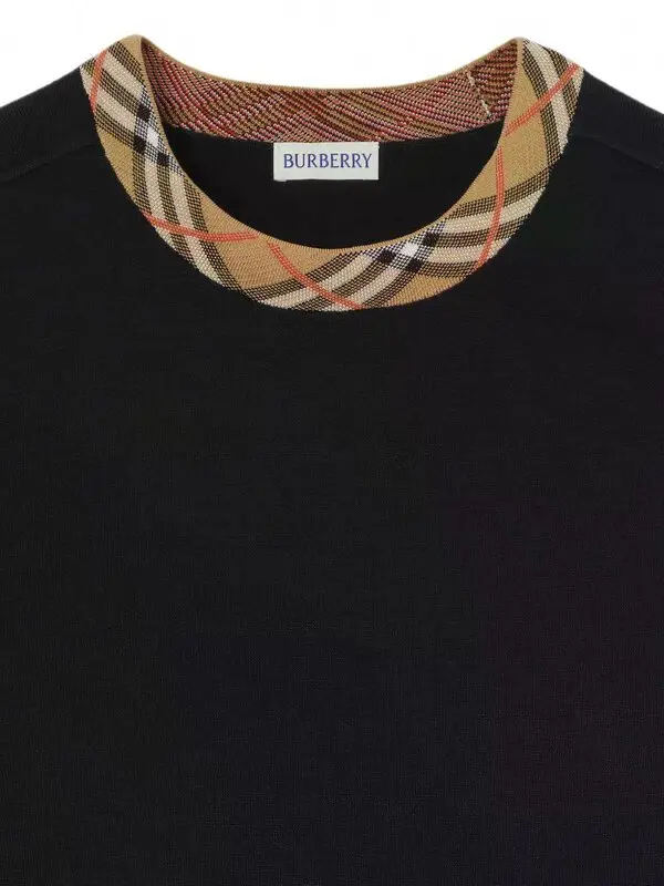 Burberry Check-trim Wool Sweater