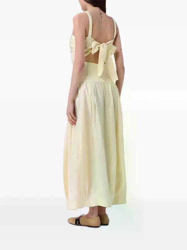 TELA Ruched Maxi Dress With Bow Detail