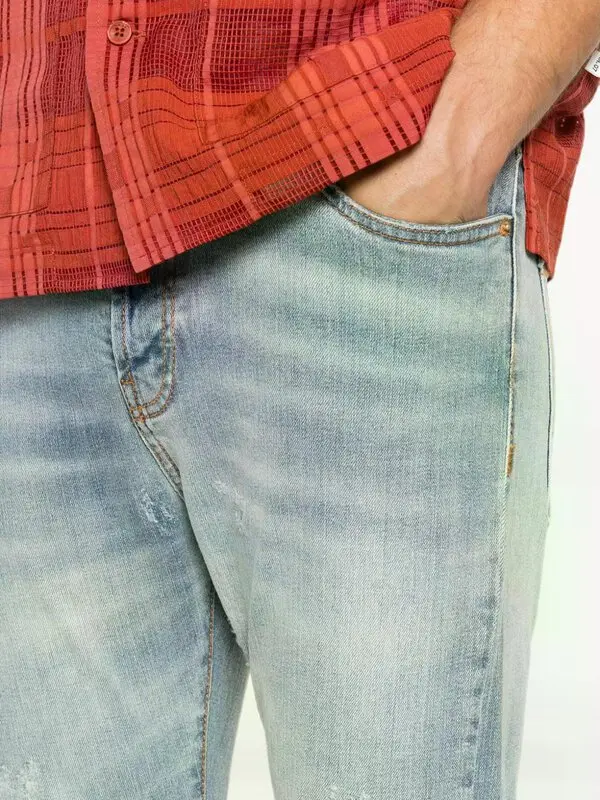 YES LONDON Distressed Slim-fit Jeans
