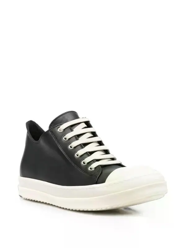 Rick Owens Lace-up Leather Sneakers - Black