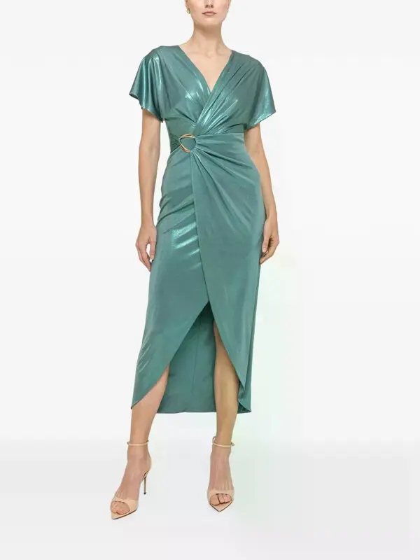 NISSA Midi Dress With Metallic Detail