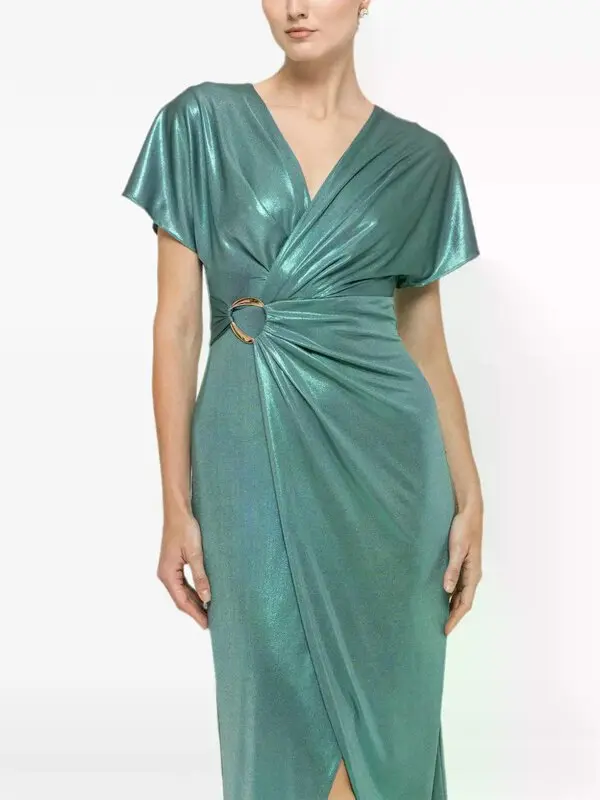 NISSA Midi Dress With Metallic Detail
