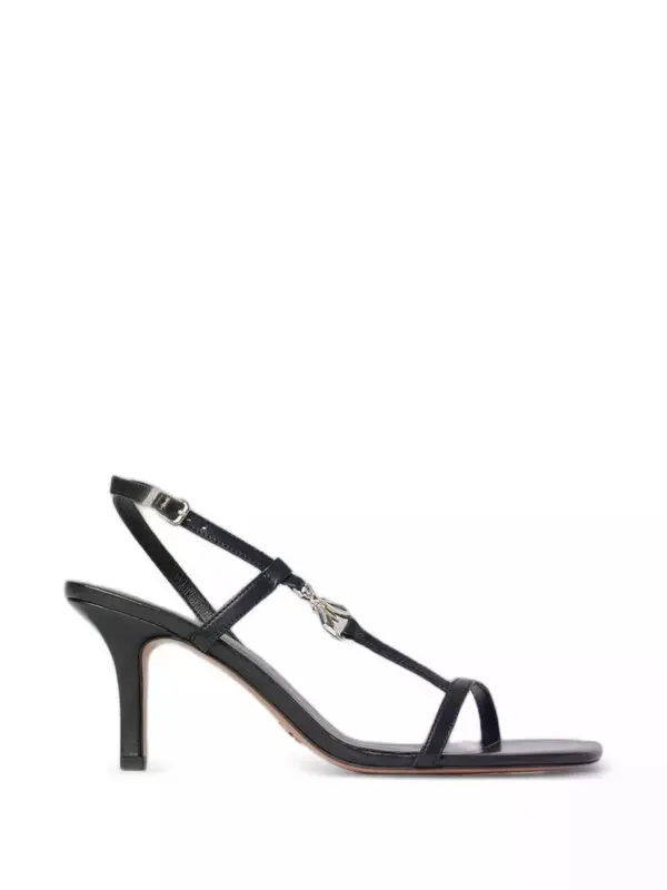 Patrizia Pepe Fly-plaque Leather Sandals - Black