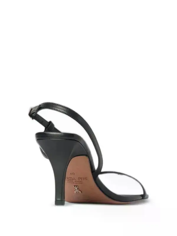 Patrizia Pepe Fly-plaque Leather Sandals - Black