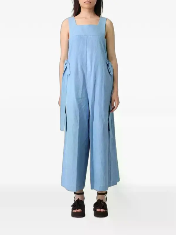 MEIMEIJ Sleeveless Jumpsuit With Bow Detail - Blue