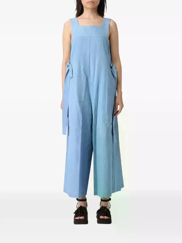 MEIMEIJ Sleeveless Jumpsuit With Bow Detail - Blue