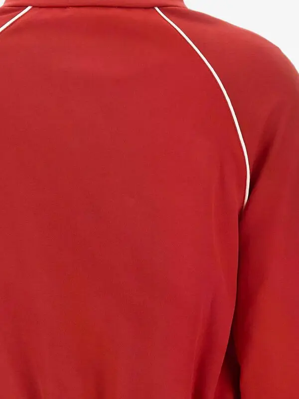 SPORTY & RICH Logo Embroidered Raglan Sleeve Sweater - Red