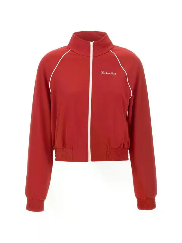 SPORTY & RICH Logo Embroidered Raglan Sleeve Sweater