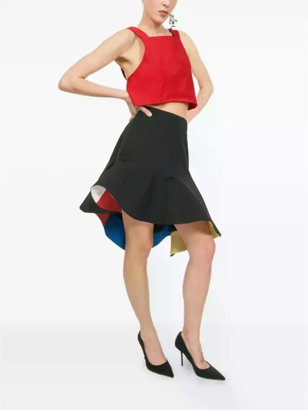 Rosie Assoulin Simon Says Peak Drama Mini Skirt - Black