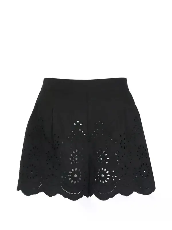 MC2 SAINT BARTH Embroidered Cotton Shorts - Black