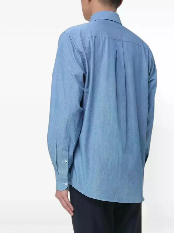 BROOKSFIELD Button-down Embroidered-logo Shirt - Blue
