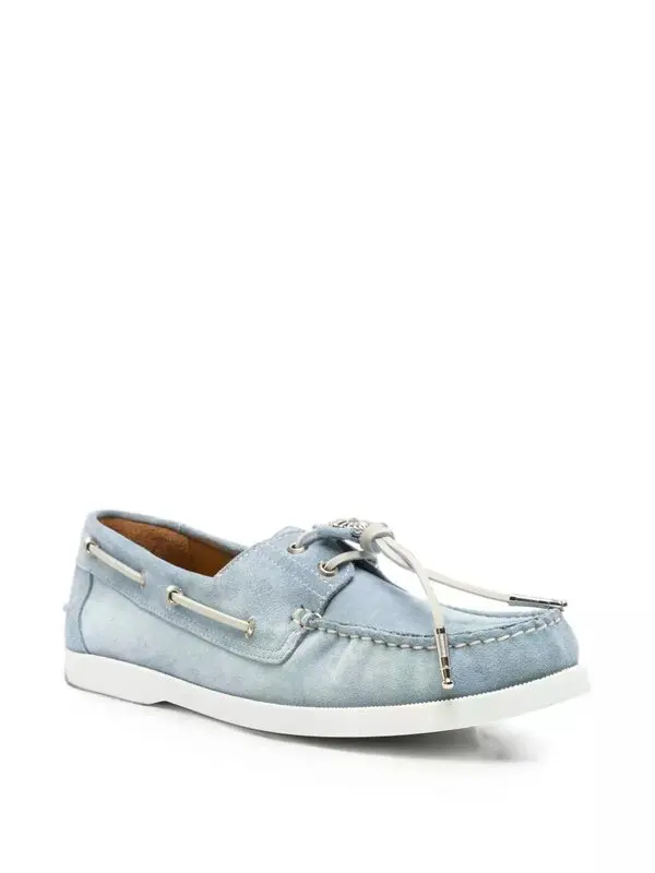 TOGA VIRILIS Embellished Suede Boat Shoes - Blue