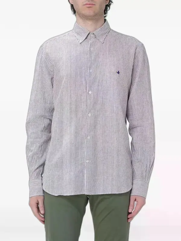 BROOKSFIELD Striped-pattern Linen Shirt