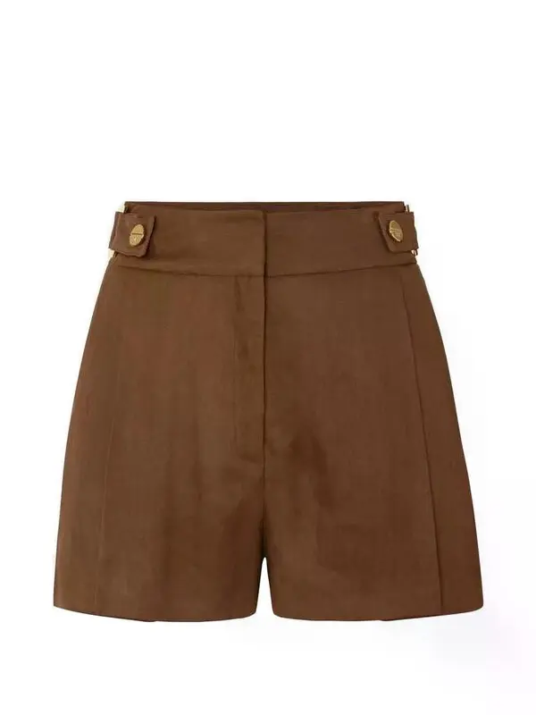 Elisabetta Franchi High-waist Pleated Shorts - Brown