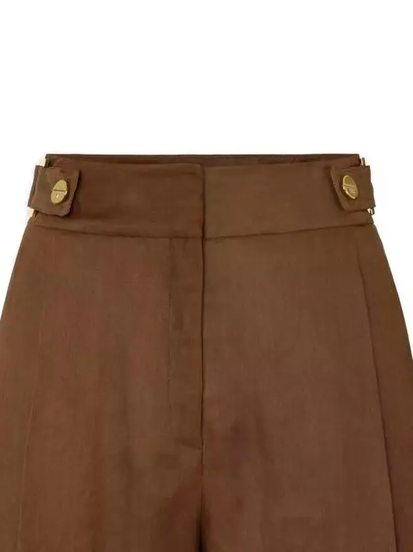 Elisabetta Franchi High-waist Pleated Shorts - Brown