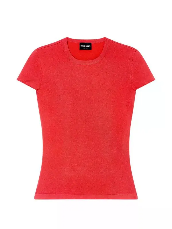 Giorgio Armani Fine-knit Short-sleeve Top - Red