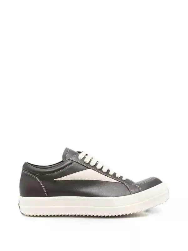 Rick Owens Leather Panelled Sneakers - Brown