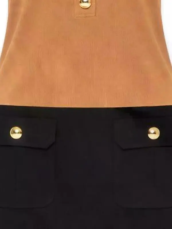 Elisabetta Franchi Sleeveless Polo Collar Dress - Neutrals
