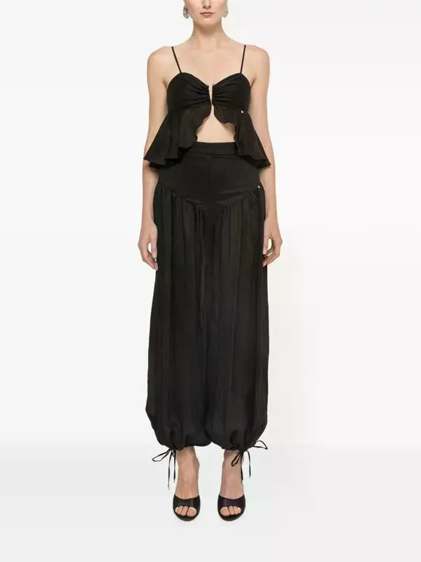 NISSA Ruffled Lyocell Crop Top