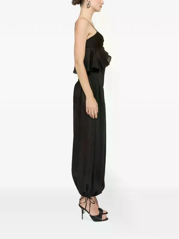 NISSA Ruffled Lyocell Crop Top