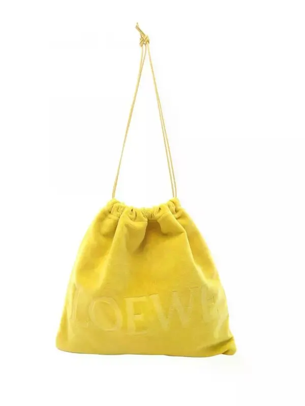 Loewe Terry Cloth Drawstring Pouch Clutch Bag - Yellow