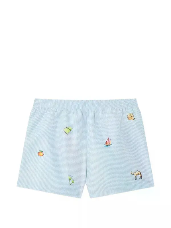 Casablanca Phantasmagoria Striped Swim Shorts - Blue