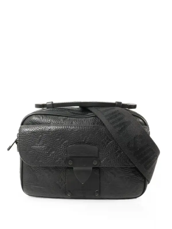 LOUIS VUITTON Monogram Taurillon Leather Shoulder Bag - Black