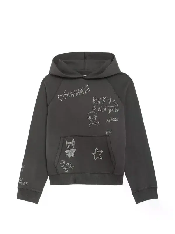 Zadig&Voltaire Georgy Rhinestone-embellished Hoodie - Grey