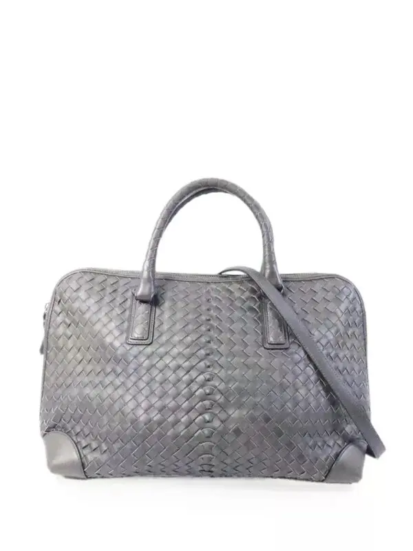 Bottega Veneta Lambskin Intrecciato Tote Bag - Grey
