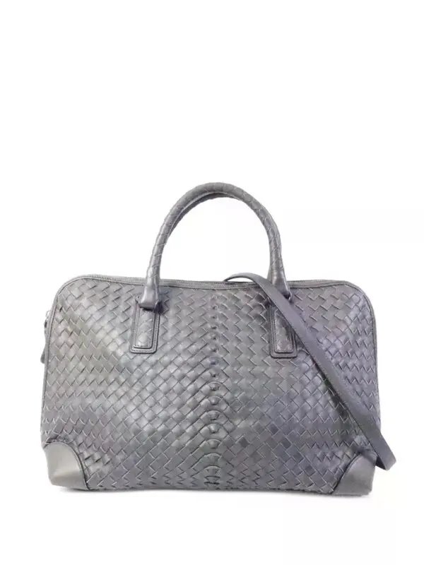 Bottega Veneta Lambskin Intrecciato Tote Bag - Grey