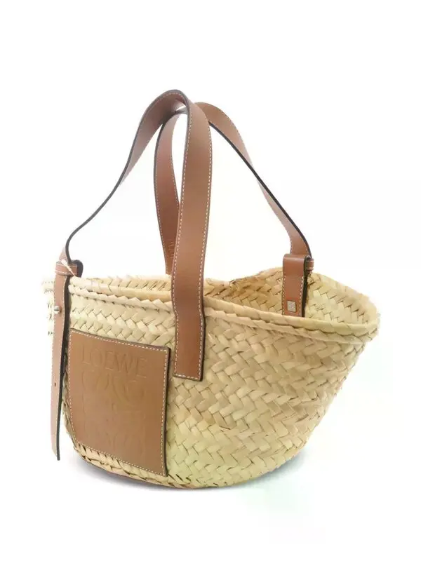 Loewe Anagram Patch Basket Bag - Neutrals