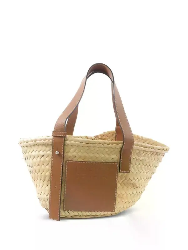 Loewe Anagram Patch Basket Bag - Neutrals