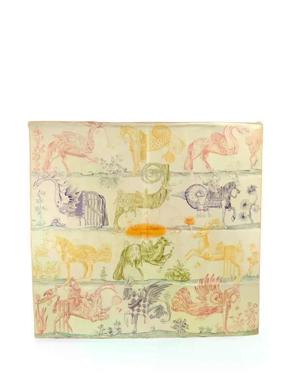 Hermès Carré 90 Della Cavalleria Favolosa Silk Scarf - White