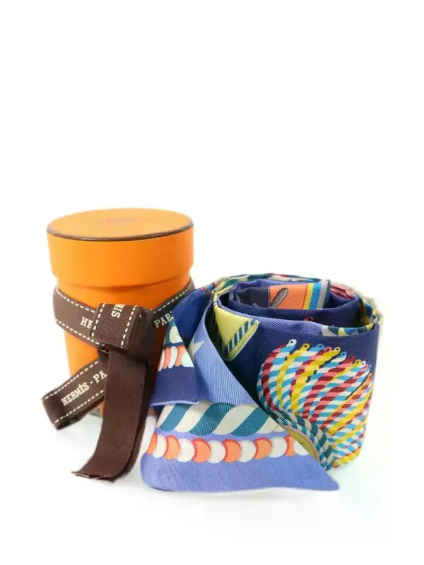 Hermès Twilly Graphic-print Scarf - Blue