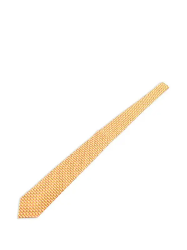 Hermès Silk Geometric Print Tie - Yellow